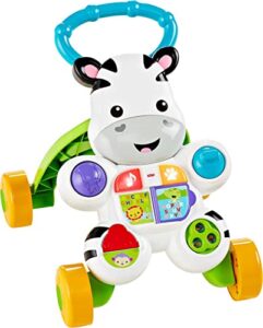 fisher-price baby learning toy learn with me zebra walker with music lights and fine motor activities for ages 6+ months