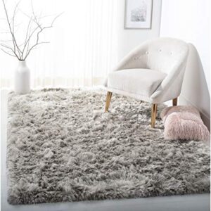 safavieh ocean shag collection 9′ x 12′ light grey ocg101f handmade solid 2.4-inch extra thick area rug