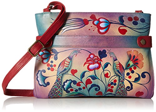 Anna by Anuschka womens Zip-top Organizer With Snap Side cross body handbags, Turkish Pottery, One Size US