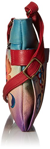 Anna by Anuschka womens Zip-top Organizer With Snap Side cross body handbags, Turkish Pottery, One Size US