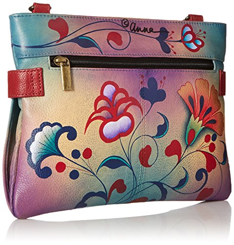 Anna by Anuschka womens Zip-top Organizer With Snap Side cross body handbags, Turkish Pottery, One Size US