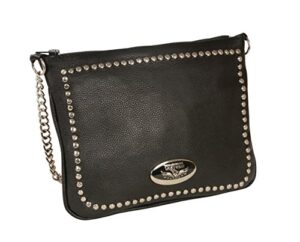 milwaukee’s mp8810-blk-pcs women’s black medium studded shoulder bag