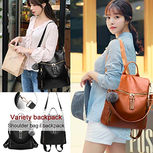 Designer Nylon Backpack Purse Multifunctional Ladies Backpacks Solid Shoulder Headphone Plug Bags for Womens Book Bags (black-nylon)