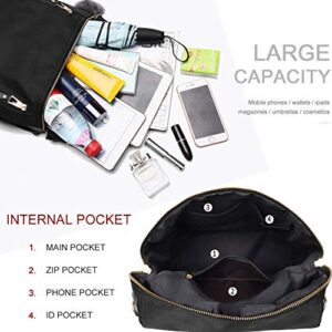 Designer Nylon Backpack Purse Multifunctional Ladies Backpacks Solid Shoulder Headphone Plug Bags for Womens Book Bags (black-nylon)