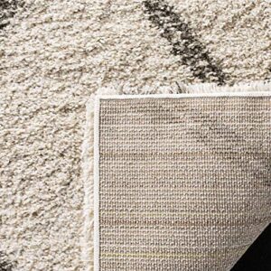 SAFAVIEH Hudson Shag Collection 5'1" x 7'6" Ivory/Grey SGH329A Moroccan Trellis Non-Shedding Living Room Bedroom Dining Room Entryway Plush 2-inch Thick Area Rug