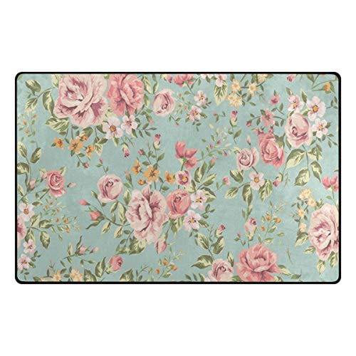 ALAZA Shabby Chic Floral Blossom Area Rug Rugs Non-Slip Floor Mat Doormats Living Dining Room Bedroom Dorm 31 x 20 inches Home Decor