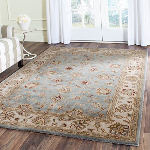 SAFAVIEH Royalty Collection 9' x 12' Blue / Beige ROY343B Handmade Traditional Oriental Premium Wool Area Rug