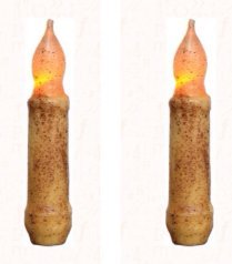 burnt ivory 4 inch timer taper candle, 2 pack