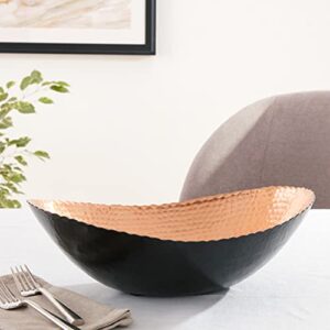 Elegance Oval Bowl, 14.75" x 11", Black/Copper