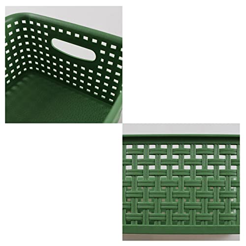 Fiazony Woven Plastic Storage Basket, 10.03" x 7.55" x 4.09", Set of 6