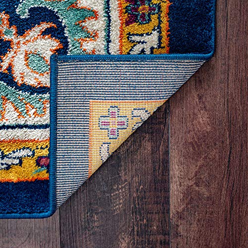 Gaya Aqua 2x3 Scatter Mat Area Rug for Hallway, Walkway, Entryway, or Foyer - Boho, Oriental