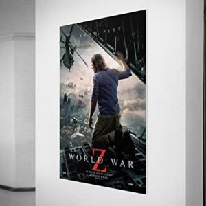 World War Z Poster American Action Horror Film Movie Zombie Apocalypse Aesthetic Retro Classic Classy Decoration Living Room Bedroom Home Office WWZ Poster Cool Wall Decor Art Print Poster 24x36