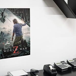 World War Z Poster American Action Horror Film Movie Zombie Apocalypse Aesthetic Retro Classic Classy Decoration Living Room Bedroom Home Office WWZ Poster Cool Wall Decor Art Print Poster 24x36