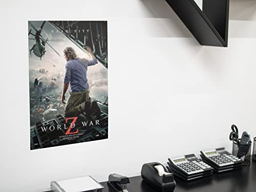 World War Z Poster American Action Horror Film Movie Zombie Apocalypse Aesthetic Retro Classic Classy Decoration Living Room Bedroom Home Office WWZ Poster Cool Wall Decor Art Print Poster 24x36