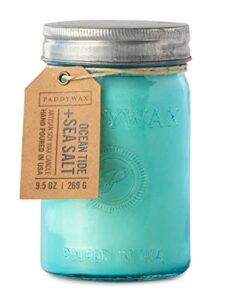 paddywax relish artisan hand-poured scented candle, 9.5-ounce, ocean tide + sea salt