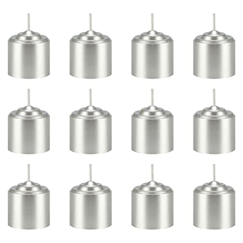 Mega Candles 12 pcs Unscented Silver Votive Candle, Hand Poured Wax Candles 10 Hours 1.38 Inch x 1.5 Inch, Home Décor, Wedding Receptions, Baby Showers, Birthdays, Celebrations, Party Favors & More