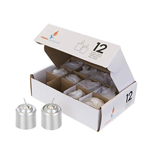 Mega Candles 12 pcs Unscented Silver Votive Candle, Hand Poured Wax Candles 10 Hours 1.38 Inch x 1.5 Inch, Home Décor, Wedding Receptions, Baby Showers, Birthdays, Celebrations, Party Favors & More