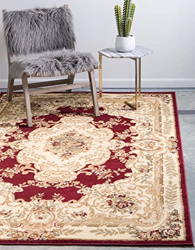 Unique Loom Versailles Collection Traditional Classic Medallion Motif Area Rug (3' 3 x 5' 3 Rectangular, Burgundy/ Ivory)