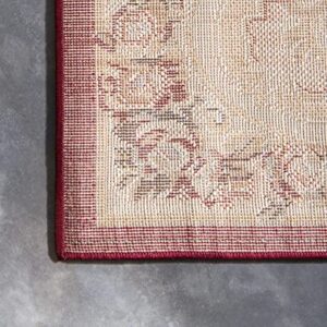 Unique Loom Versailles Collection Traditional Classic Medallion Motif Area Rug (3' 3 x 5' 3 Rectangular, Burgundy/ Ivory)