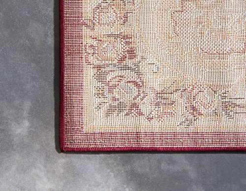 Unique Loom Versailles Collection Traditional Classic Medallion Motif Area Rug (3' 3 x 5' 3 Rectangular, Burgundy/ Ivory)