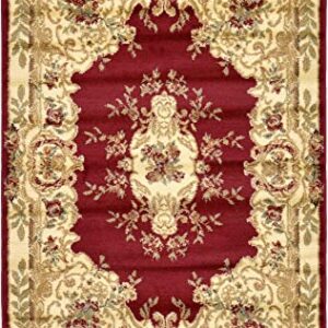 Unique Loom Versailles Collection Traditional Classic Medallion Motif Area Rug (3' 3 x 5' 3 Rectangular, Burgundy/ Ivory)