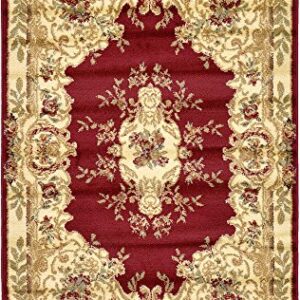 Unique Loom Versailles Collection Traditional Classic Medallion Motif Area Rug (3' 3 x 5' 3 Rectangular, Burgundy/ Ivory)