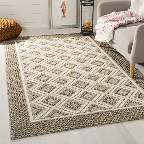 SAFAVIEH Vermont Collection 4' x 6' Beige/Ivory VRM212B Handmade Premium Wool & Cotton Area Rug