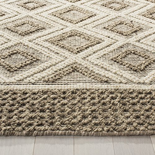 SAFAVIEH Vermont Collection 4' x 6' Beige/Ivory VRM212B Handmade Premium Wool & Cotton Area Rug