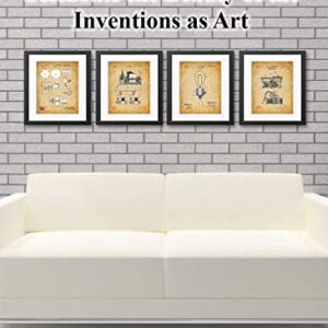 Original Thomas Edison Patent Prints - Set of Four Photos (8x10) Unframed - Makes a Great Home or Office Decor and Gift Under $20 for Inventors