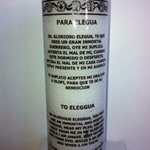 Elegua Eleggua 7 Day Unscented 1 Color White Candle in Glass