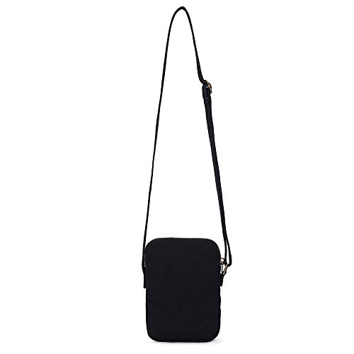 YONBEN Small Crossbody Purse Zipper Cell Phone Bag Mini Shoulder Purse Wallet Smart Phone Wallet with Credit Card Solts (Black, 4.72”(L) 0.78”(W) 6.49”(H))