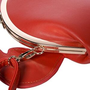 QZUnique Crab Shape Handbag Novelty Crossbody Bag Animal Shaped Purse Detachable Shoulder Bag Women's Satchel Red