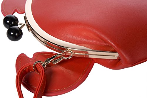 QZUnique Crab Shape Handbag Novelty Crossbody Bag Animal Shaped Purse Detachable Shoulder Bag Women's Satchel Red