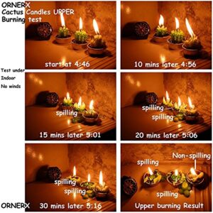 Ornerx Cute Cactus TeaLights 6 PCS Succulent Decorative Candles