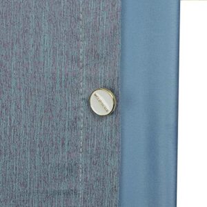 Melodieux Elegant Cotton Blackout Thermal Insulated Grommet Top Curtains/Drapes for Bedroom, 100 by 84 Inch, Navy