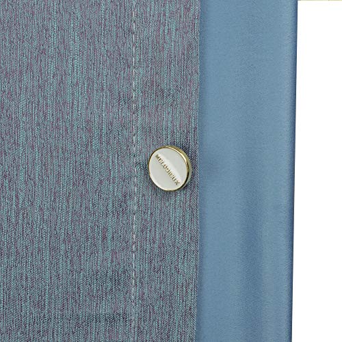 Melodieux Elegant Cotton Blackout Thermal Insulated Grommet Top Curtains/Drapes for Bedroom, 100 by 84 Inch, Navy