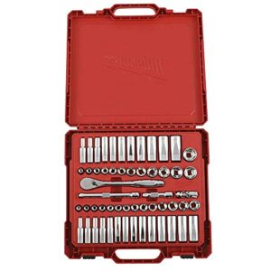 milwaukee 3/8 in. drive sae/metric ratchet and socket mechanics tool set (56-piece)