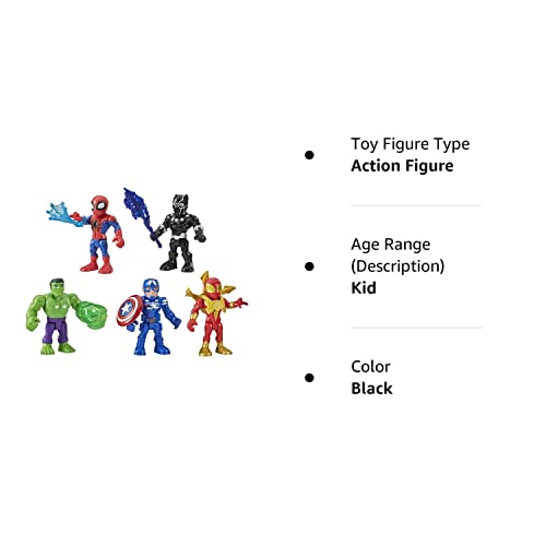 Marvel Super Hero Adventures 5-Inch Action Figure 5-Pack, Includes Captain America, Spider-Man, 5 Accessories (Amazon Exclusive)