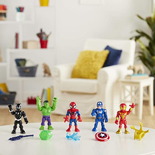 Marvel Super Hero Adventures 5-Inch Action Figure 5-Pack, Includes Captain America, Spider-Man, 5 Accessories (Amazon Exclusive)