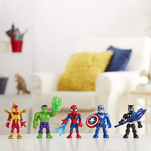 Marvel Super Hero Adventures 5-Inch Action Figure 5-Pack, Includes Captain America, Spider-Man, 5 Accessories (Amazon Exclusive)