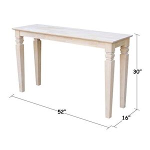 International Concepts Java Console or Sofa Table Unfinished