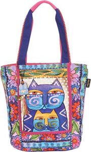 laurel burch stacked felines shoulder tote handbag one size pink/purple multi