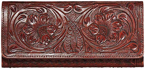 Mauzari Sydney Genuine Leather Women's Wallet — Tooled Floral Design