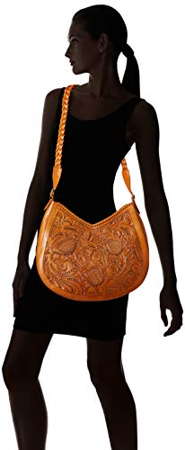 Mauzari Sonoma Women's Large Tooled Leather Hobo Handbag (Honey)