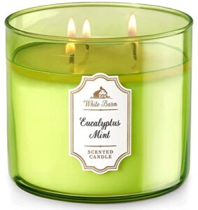 bath & body works white barn 3-wick candle in eucalyptus mint