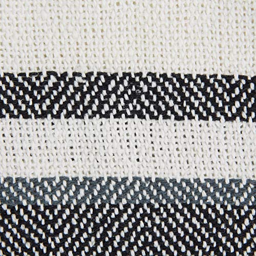 DII New Traditional, 2-Tone Chevron Stripe Throw, 50x60, Black