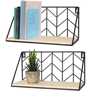 timeyard floating shelves wall mounted set of 2 rustic arrow design wood storage for bedroom, living room, bathroom, kitchen, office, etc