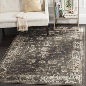 safavieh vintage collection 5’3″ x 7’6″ soft anthracite vtg117 oriental distressed premium viscose area rug