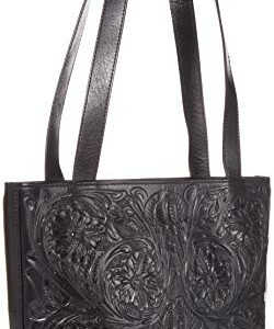 Mauzari Women's Small Leather Shoulder Bag (Obsidian)