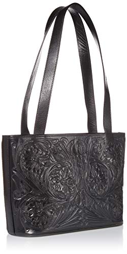 Mauzari Women's Small Leather Shoulder Bag (Obsidian)